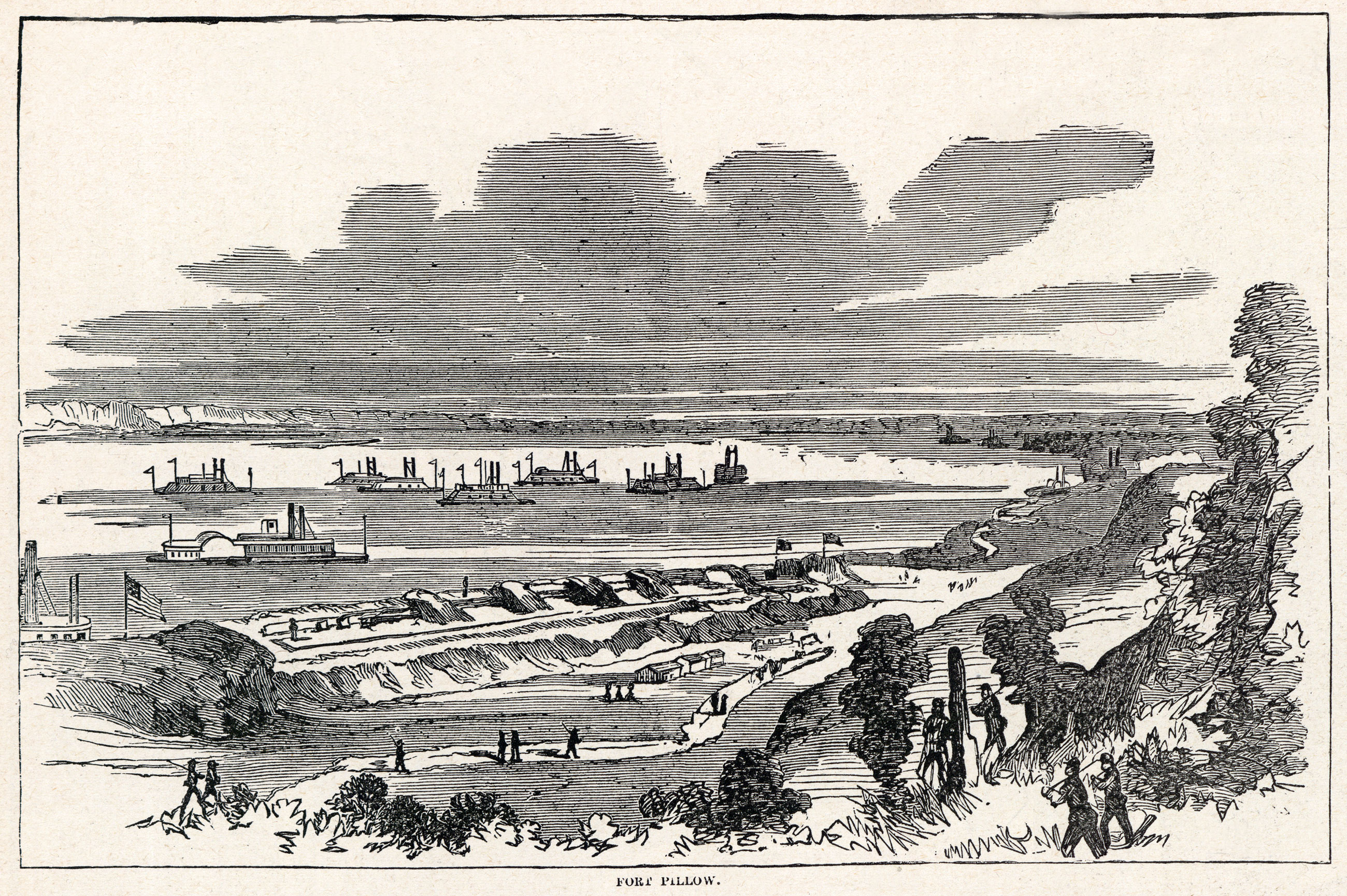 Fort Pillow Henning Tennessee 1862 Artist s Impression Zoomable