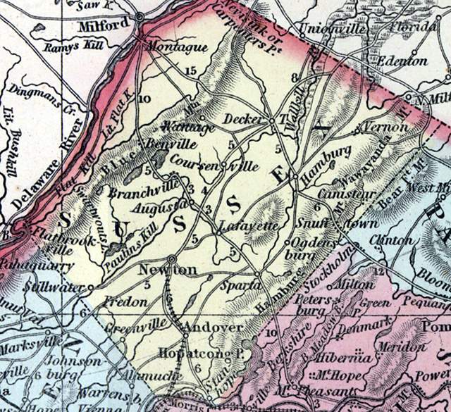 Sussex County New Jersey 1857 House Divided